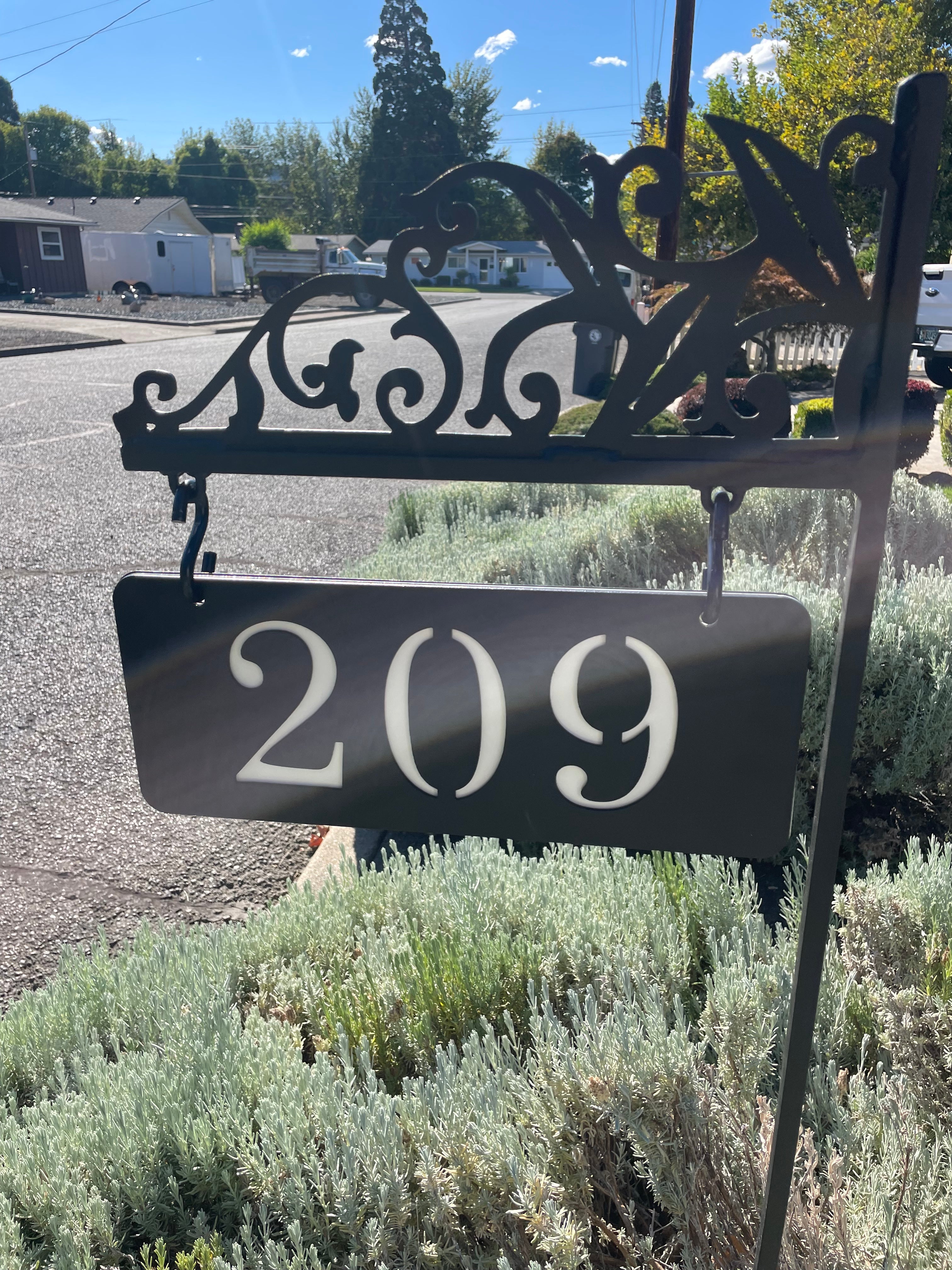 Personalized Powder Coated Steel Hanging Address Sign – WeiserRiverFab